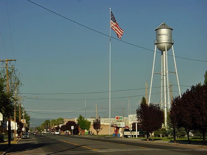 Merrill's water tower rises like a beacon of hope over endless farmland and big dreams.