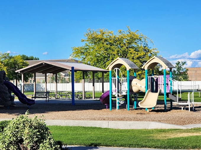 Middleton's community park offers simple pleasures &ndash; a playground for visiting grandkids and shaded benches for watching them play.