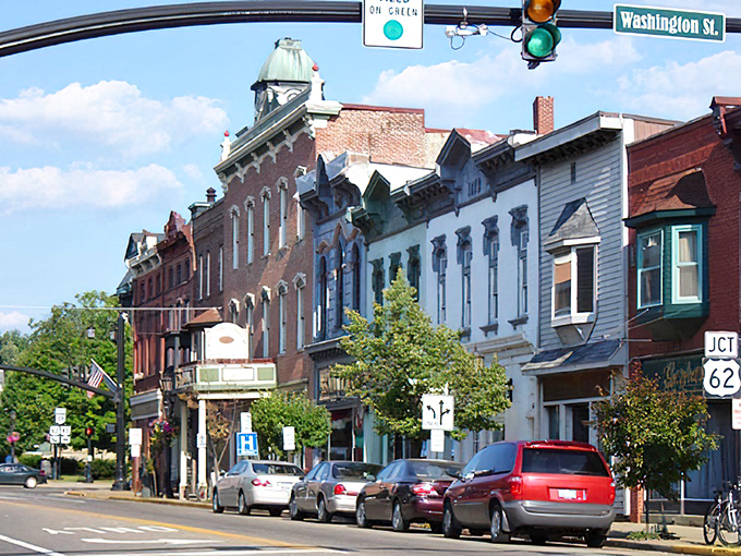 Historic downtown Millersburg charms visitors with its brick fa&ccedil;ades, vintage storefronts, and small-town warmth at every corner.