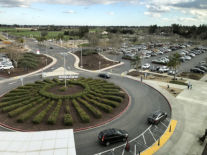Modern roundabouts and landscaping show this city knows how to blend efficiency with small-town charm.