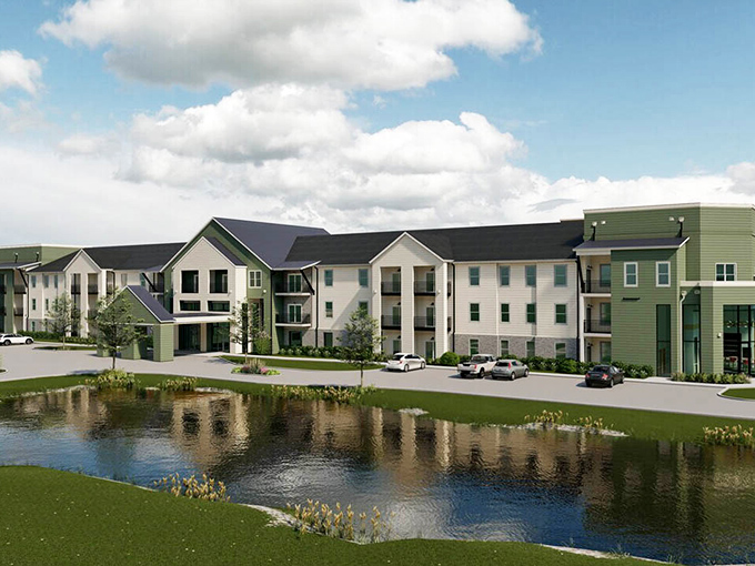 That peaceful pond view at Morningside makes morning coffee taste even better when nature provides the entertainment for free.