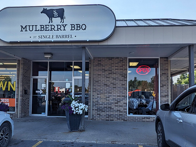 Clean lines and modern style meet old-school barbecue traditions in this inviting Lincoln spot.