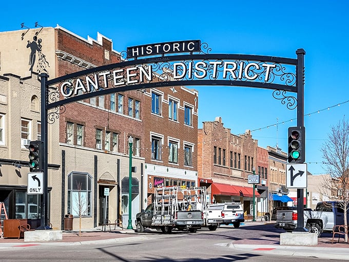 The Historic Canteen District sign welcomes you like an old friend with stories to tell.