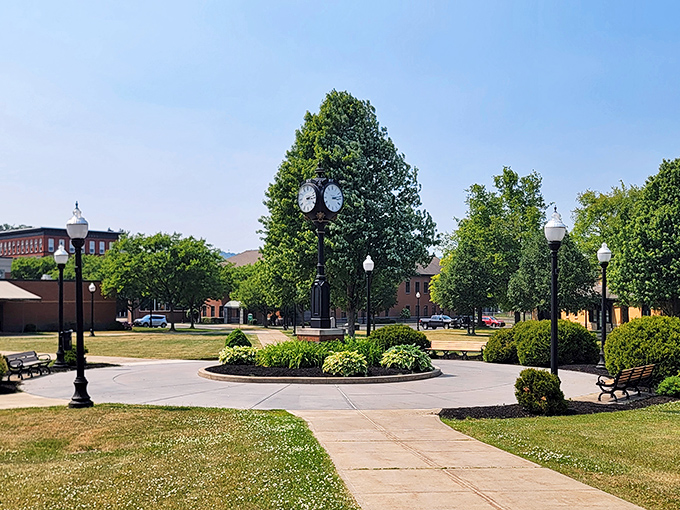 The town square in Olean creates a perfect gathering place where community spirit thrives under open skies.