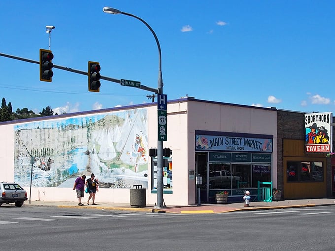 Omak's Main Street Market displays that perfect small-town grocery store charm where neighbors become friends over savings.