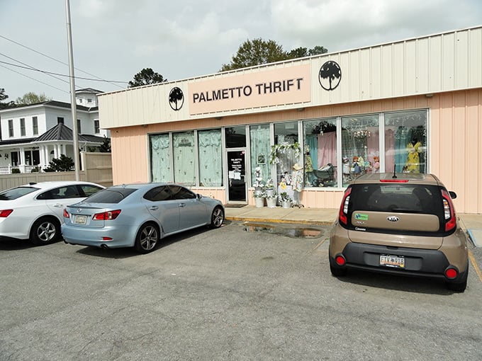 Palmetto Thrift's simple storefront belies the wonderland of pre-loved treasures waiting just beyond those doors.