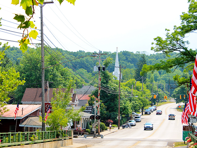 Peninsula's main drag welcomes visitors with the subtle message: "Relax, you're on small-town time now." Historic storefronts house treasures waiting to be discovered.