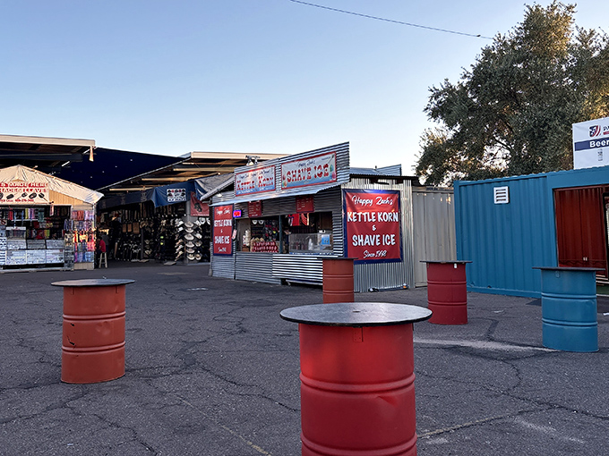 Under corrugated metal roofs, Park 'n Swap vendors create a labyrinth of possibilities and unexpected finds.
