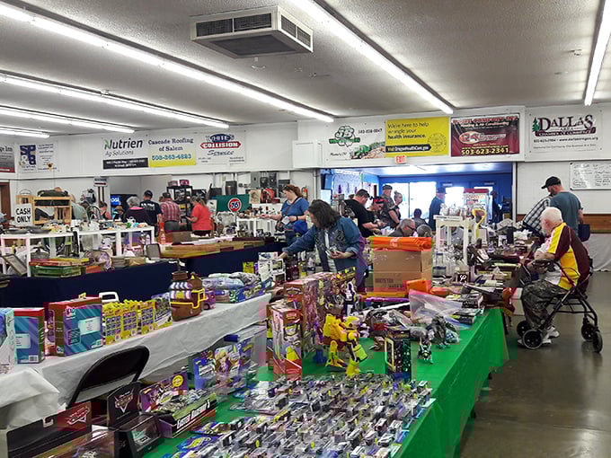 The Polk Flea Market brings vendors together under bright lights, creating a treasure hunter's paradise where every aisle promises new discoveries.