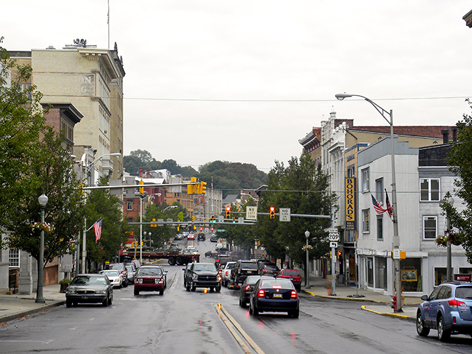 Pottsville's colorful storefronts line streets where your Social Security check stretches further than your grandmother's holiday dinner table.