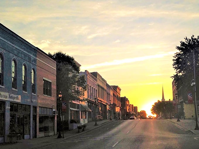 Princeton's Main Street glows golden at dusk, when shop owners wave goodbye and restaurants welcome hungry visitors.