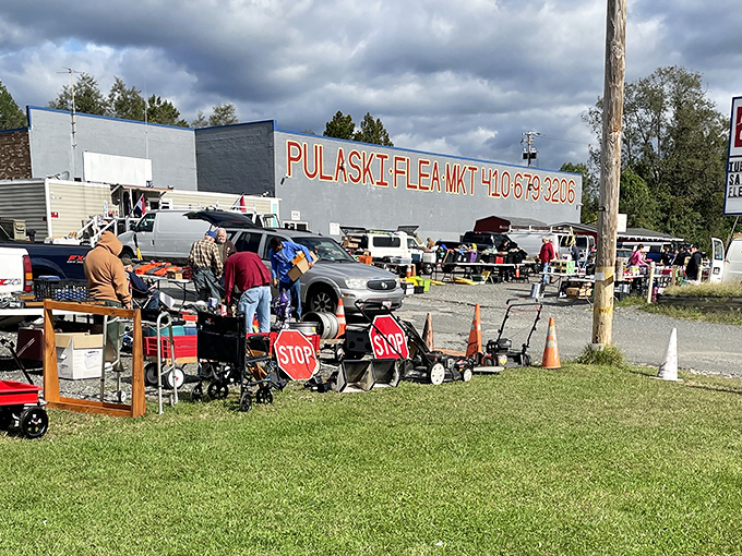 This packed vendor booth resembles a collector's dream, with every inch displaying something interesting to discover and examine.