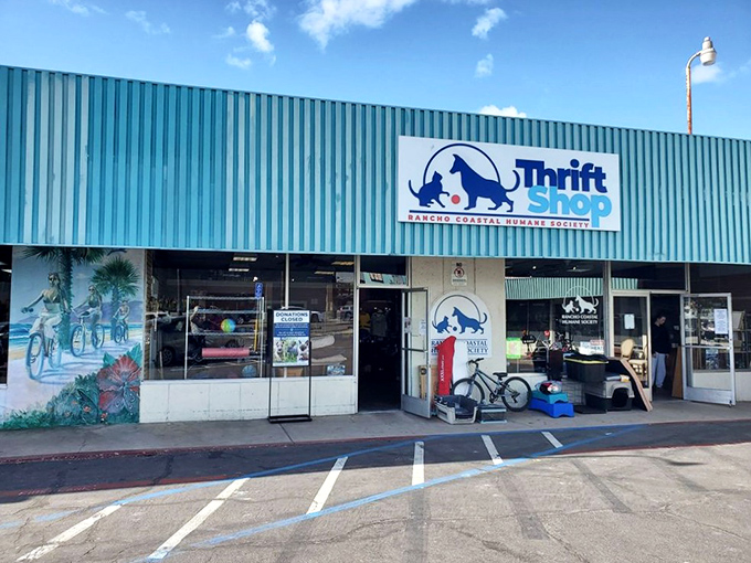 The cheerful turquoise Thrift Shop building looks as refreshing as an ocean breeze&mdash;with prices that won't sink your budget.