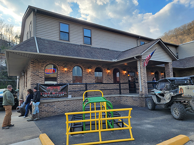 The Rebel Smokehouse stands proud like a BBQ fortress. That brick exterior holds smoke secrets worth traveling for.