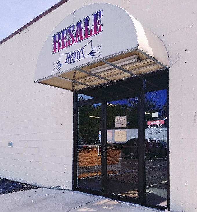 Resale Depot's vintage-style sign has that perfect retro charm&mdash;just like many treasures waiting inside.