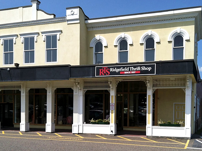 Ridgefield's vintage storefront looks like where Mary Poppins would shop for practically perfect pre-owned treasures.