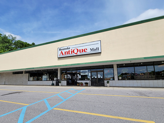 Roanoke Antique Mall's clean lines and simple signage hide the labyrinth of vintage wonders waiting inside.