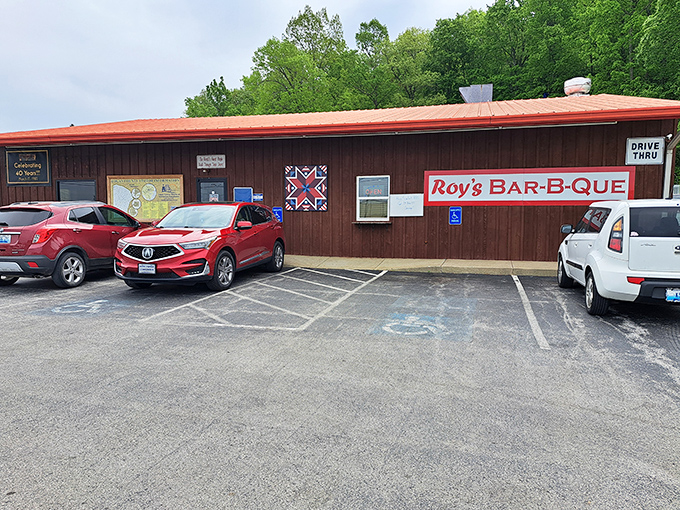 Roy's rustic exterior speaks the universal language of serious BBQ. No frills, just thrills for your taste buds.