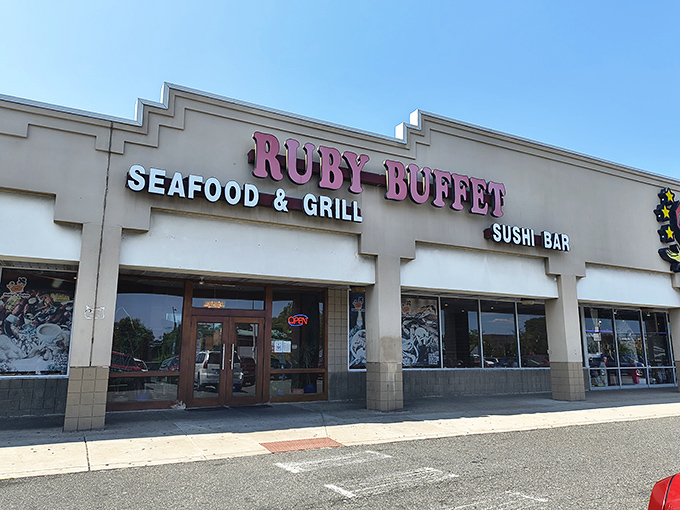 Sleek storefront housing Asian fusion magic, where sushi meets General Tso's in perfect harmony.