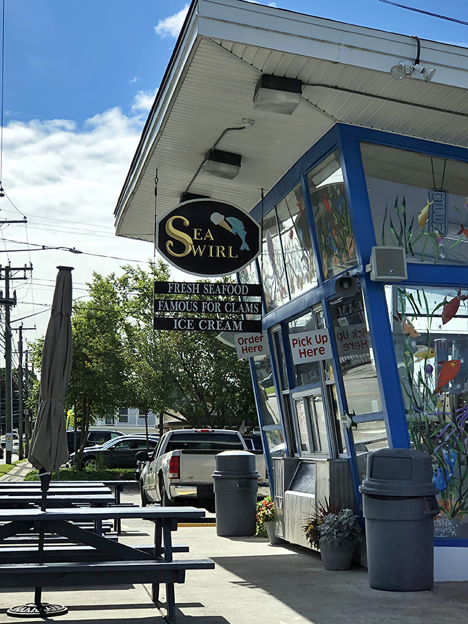 Sea Swirl's blue-trimmed stand looks like it was plucked from a New England postcard. The ice cream is just a bonus!