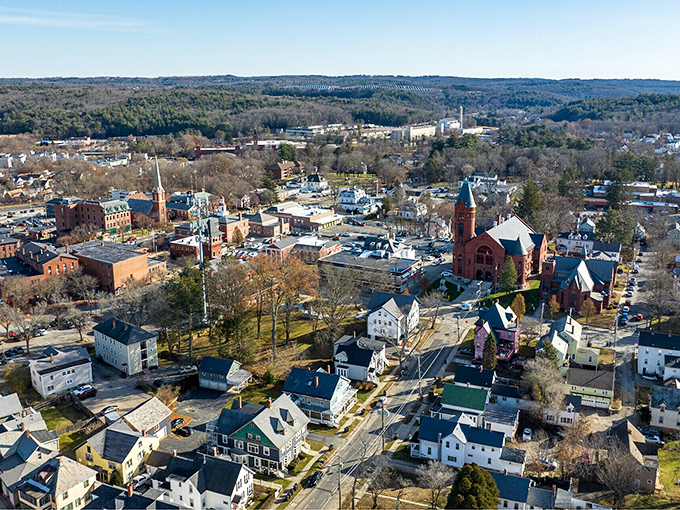From this bird's-eye view, Southbridge spreads out like a patchwork quilt of affordable neighborhoods and green spaces.
