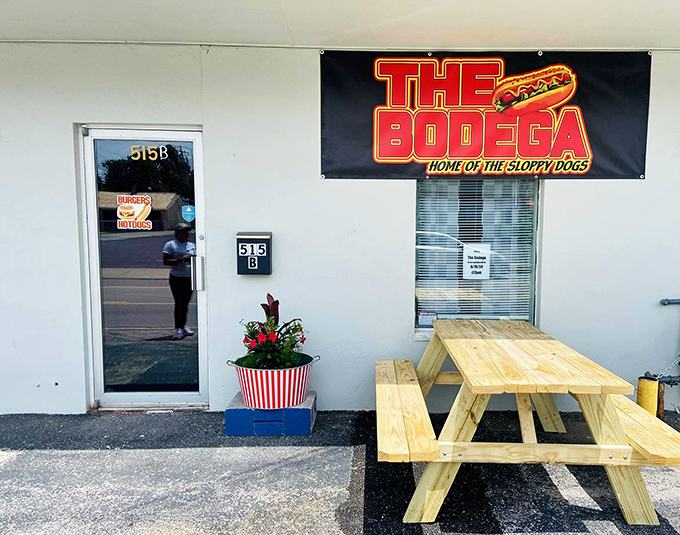 "Home of The Sloppy Dogs" - when a place advertises messy food, you know they're confident.
