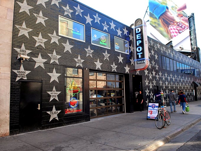 The Depot's star-studded exterior isn't just for show &ndash; inside, hot dogs worthy of rock star status await your appetite.