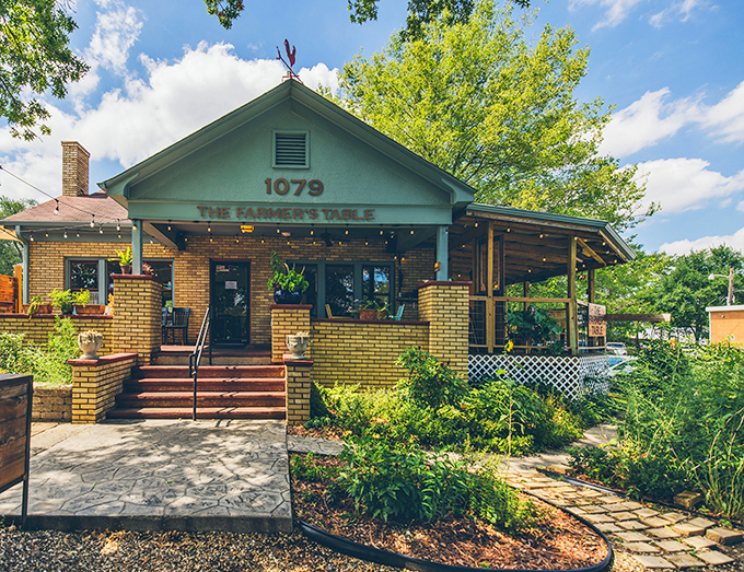 That charming house facade hints at the farm-fresh magic happening inside &ndash; breakfast with a story to tell.