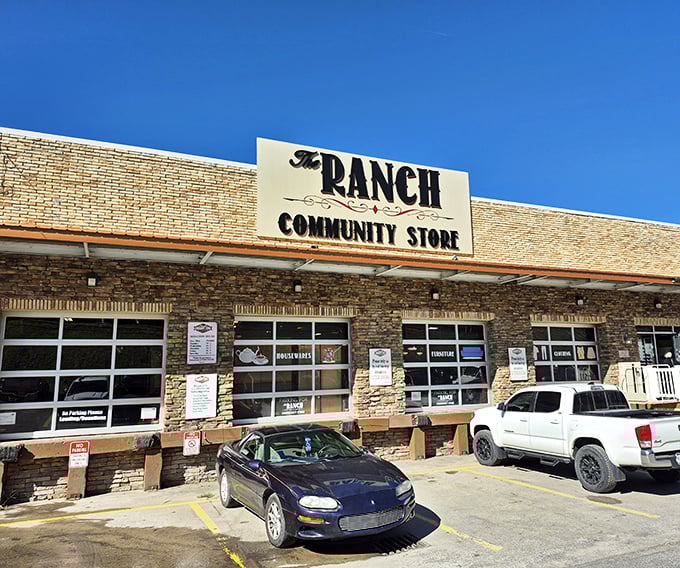 The Ranch's rustic stone exterior hints at the authentic community spirit waiting inside this Morgantown gem.