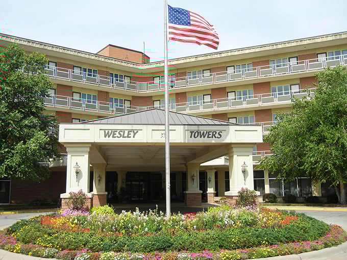 Classic institutional design gets a modern makeover - proving senior living can look dignified and welcoming.