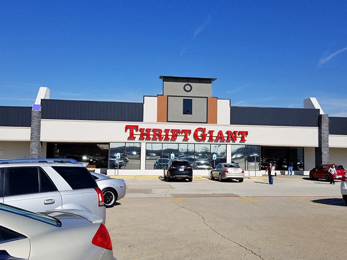 This sleek exterior promises organized aisles where your twenty dollars transforms into shopping magic.