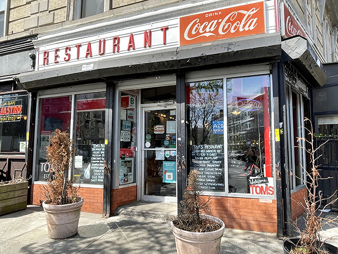 Vintage Coca-Cola signs remind you that some breakfast traditions never go out of style.