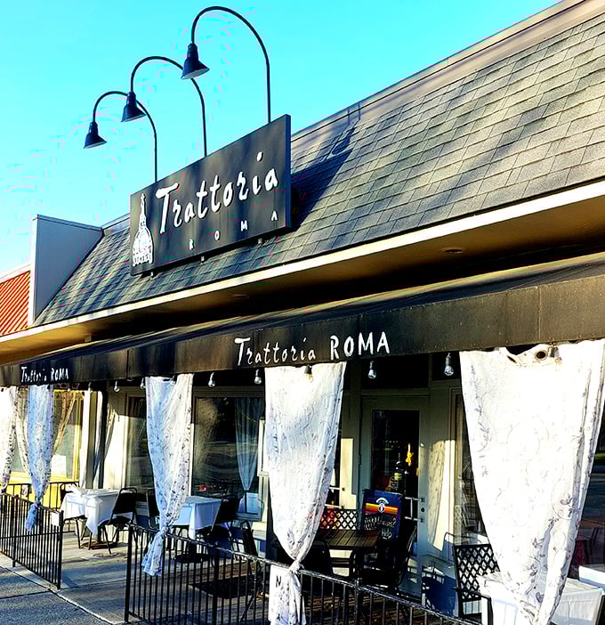 String lights and outdoor seating create the perfect backdrop for memorable Columbus Italian dining adventures.