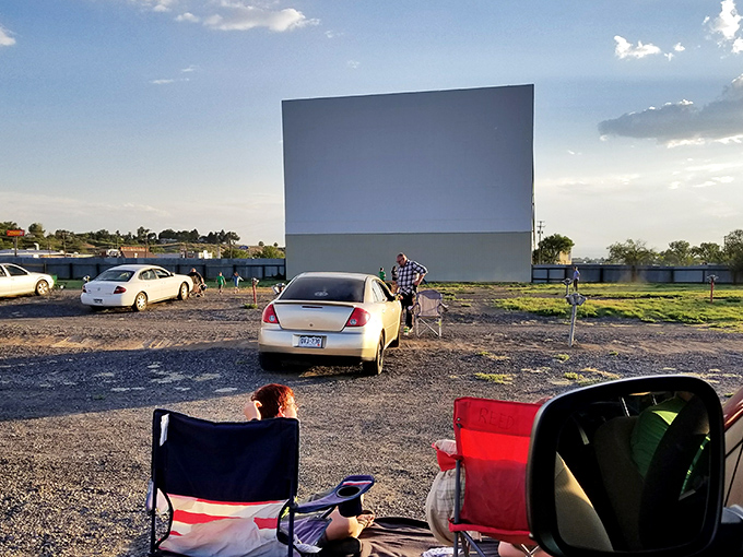 Under the golden afternoon sun at Delta&rsquo;s Tru Vu Drive-In, families set up chairs and blankets, getting ready for a classic night of movies under the open sky.