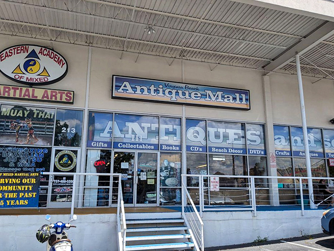 Clean lines and big windows hint at organized chaos - the best kind of antique adventure awaits.
