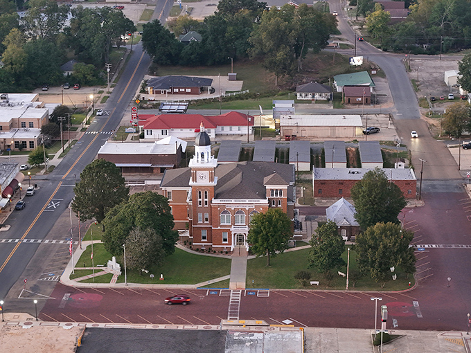 The courthouse square sits like the town's living room, where neighbors gather and stories get shared.