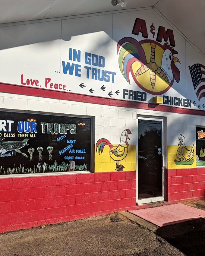 "In God We Trust" and in A & M's chicken we believe &ndash; this colorful spot serves up faith and flavor in equal measure.