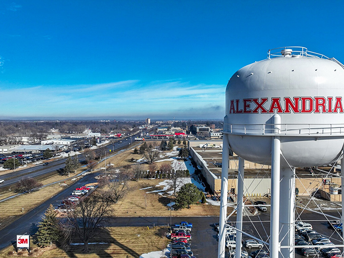 The iconic Alexandria water tower stands sentinel over a town that's mastered the art of lake living.