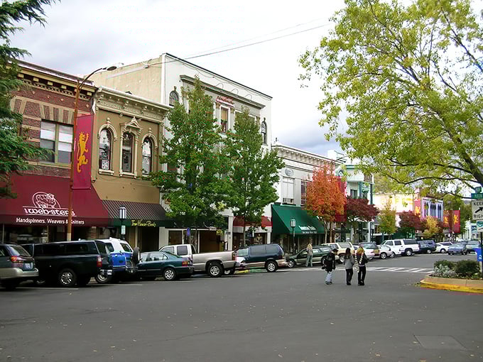 Historic storefronts along Ashland's main drag &ndash; the kind of place where you half-expect to bump into Jimmy Stewart.