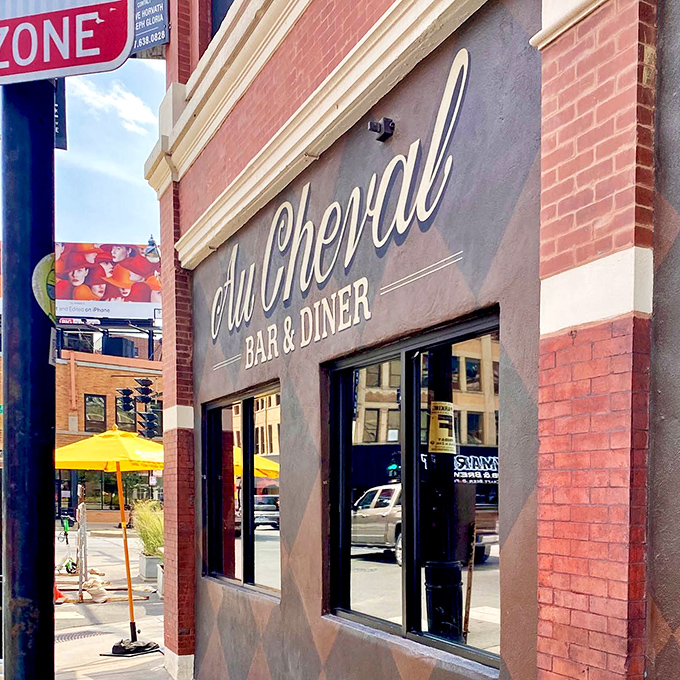 The kind of sophisticated storefront that whispers "trust us, we know burgers" to passersby.