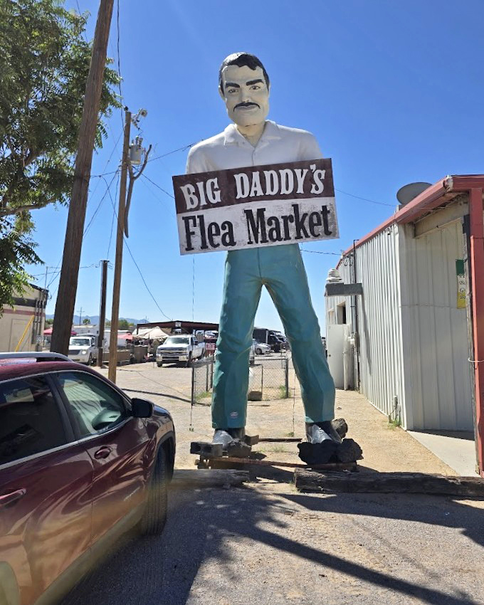 Big personalities deserve big landmarks - this towering figure has welcomed treasure seekers for decades now.