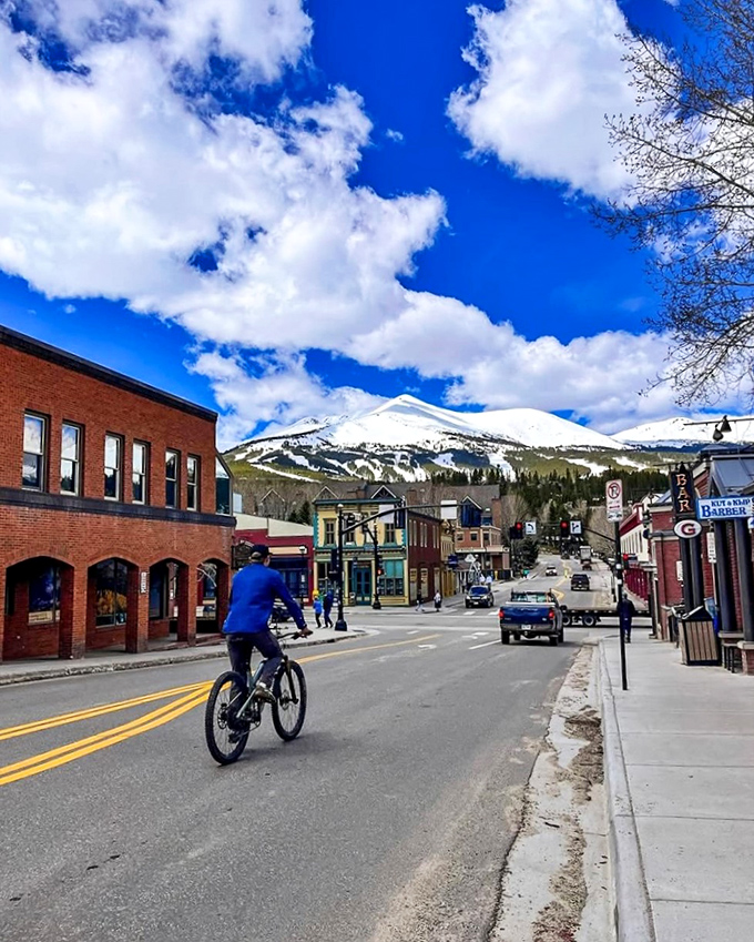 Historic Main Street Breckenridge where a casual bike ride becomes an adventure through mining history.
