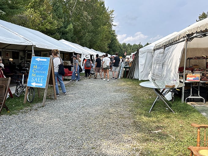 Under summer skies, serious treasure hunters gather for New England's most famous flea market.