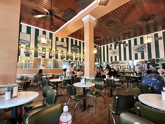 Classic cafe design that's been perfecting the art of powdered sugar happiness for generations.