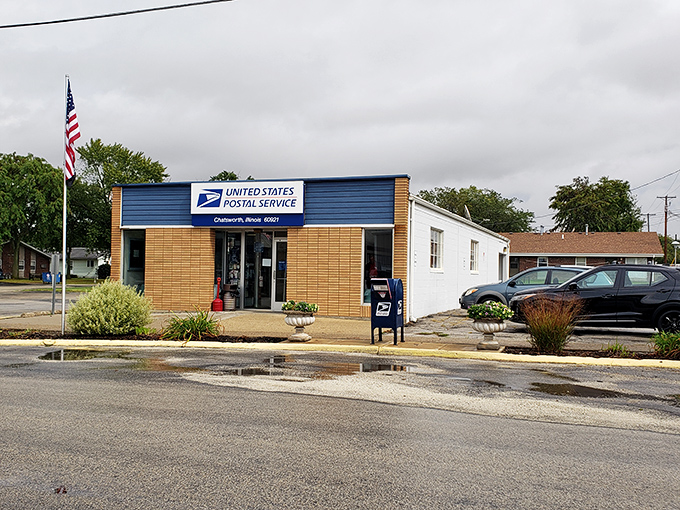 A quiet morning in Chatsworth brings simple charm as the local post office stands ready to serve its friendly community.