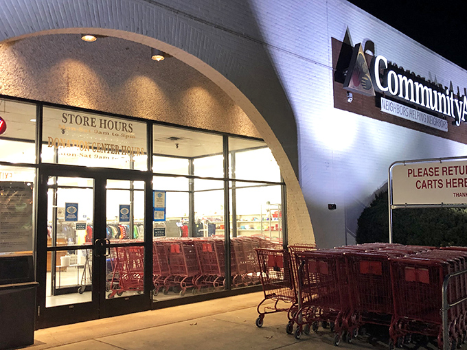 Modern thrift shopping gets an upgrade with wide aisles and professional displays that actually make sense.