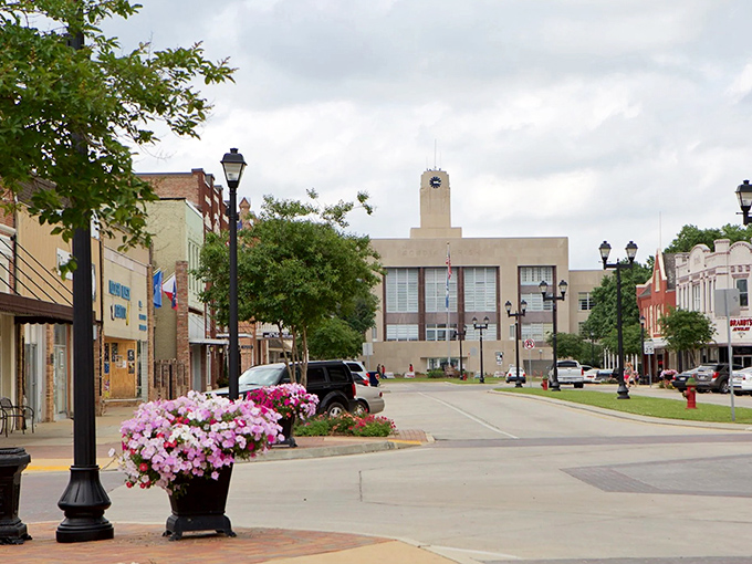Crowley's main street looks like it's waiting for a 1950s Chevy to cruise by while teenagers share a malt at the corner drugstore.