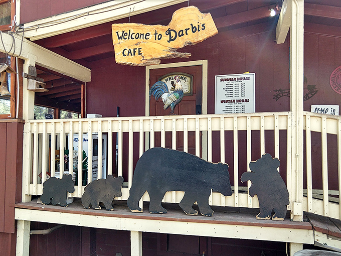 Welcome to mountain breakfast paradise, where the pines whisper and the pancakes practically float off your plate.