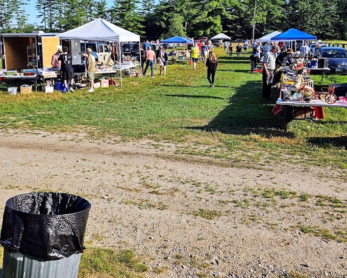 Tables of treasures under open skies. One person's kitchen castoffs become another's prized possessions in this outdoor bargain bonanza.