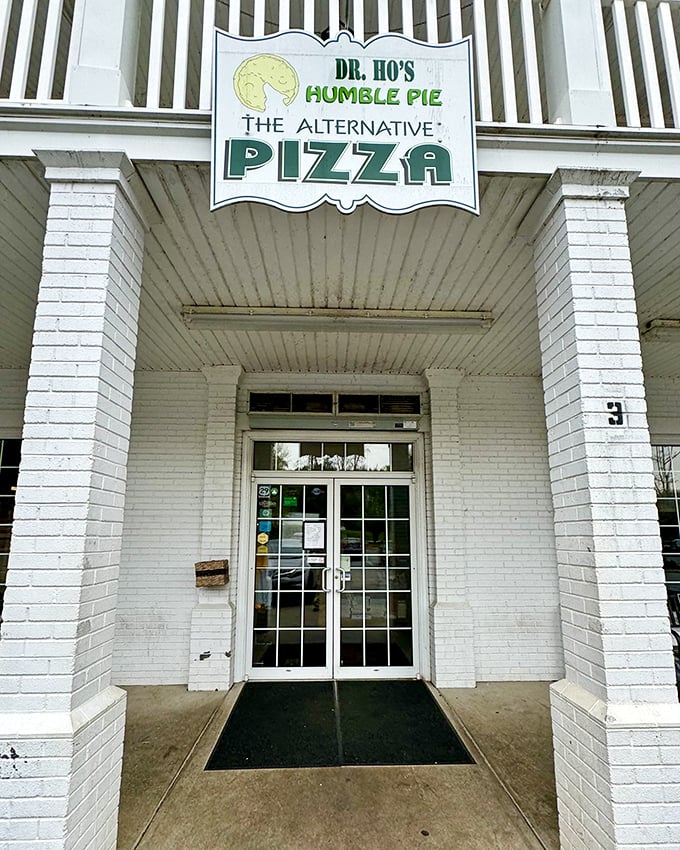 The humble entrance to Dr. Ho's gives no hint of the pizza magic happening inside. Talk about a delicious plot twist!